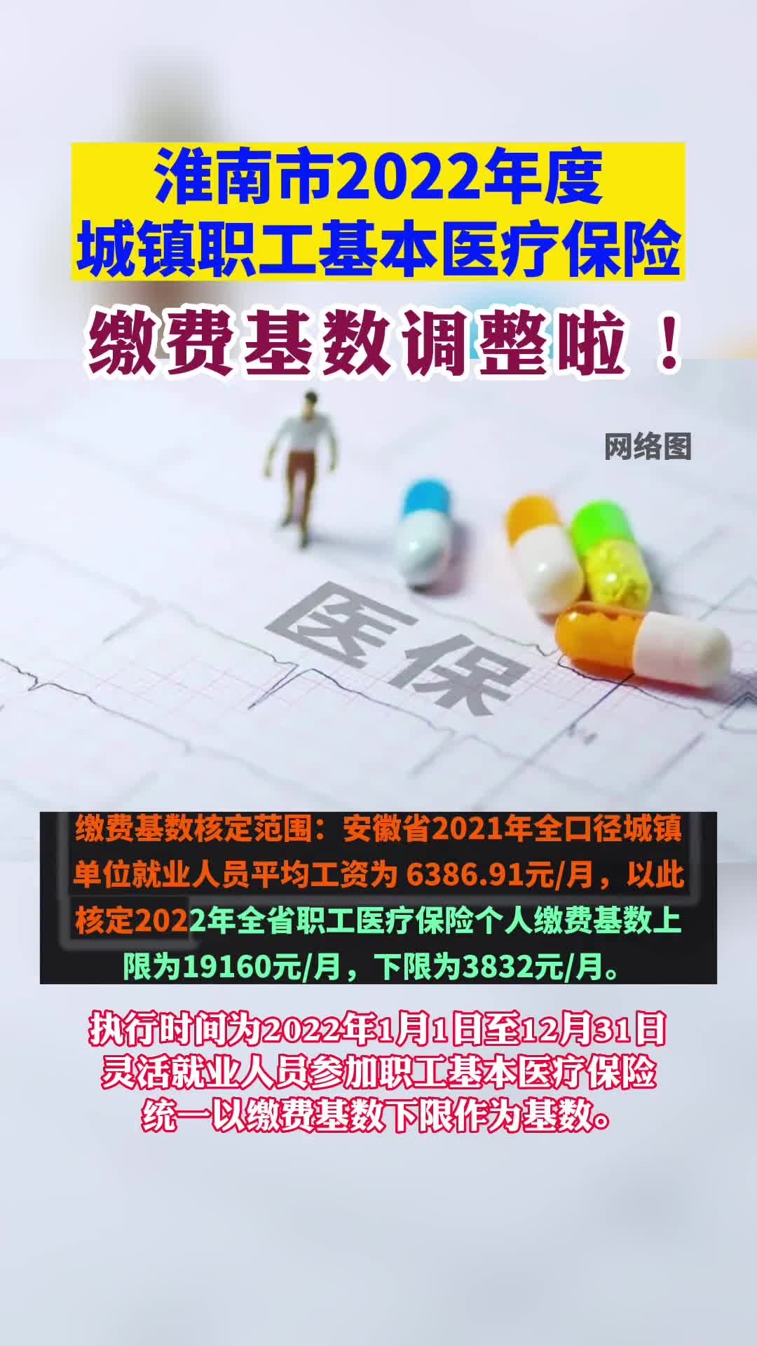 请注意!淮南市2022年度城镇职工基本医疗保险缴费基数调整啦!