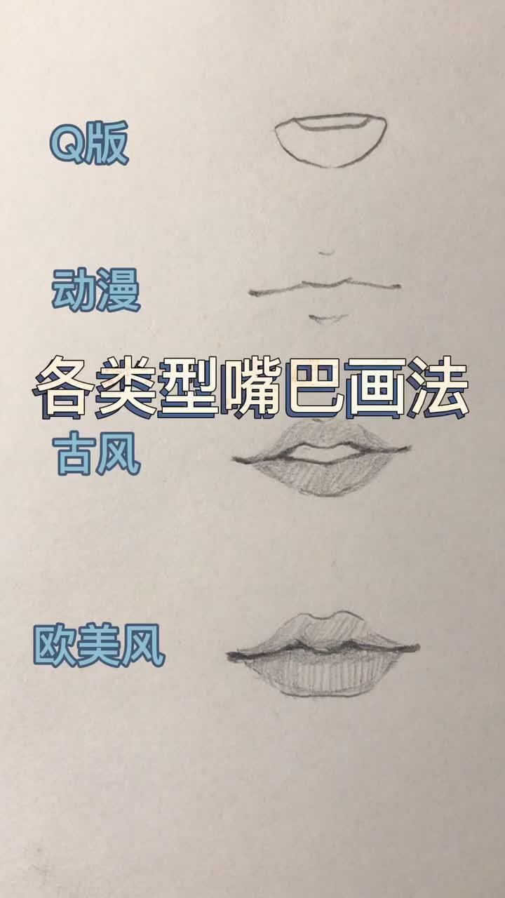 各类型嘴巴画法动漫 手绘 绘画教程