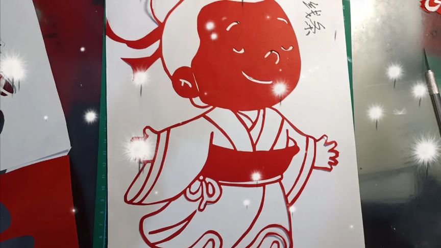 《少年游》趣味剪纸,两种刀法刻画出人物的内心