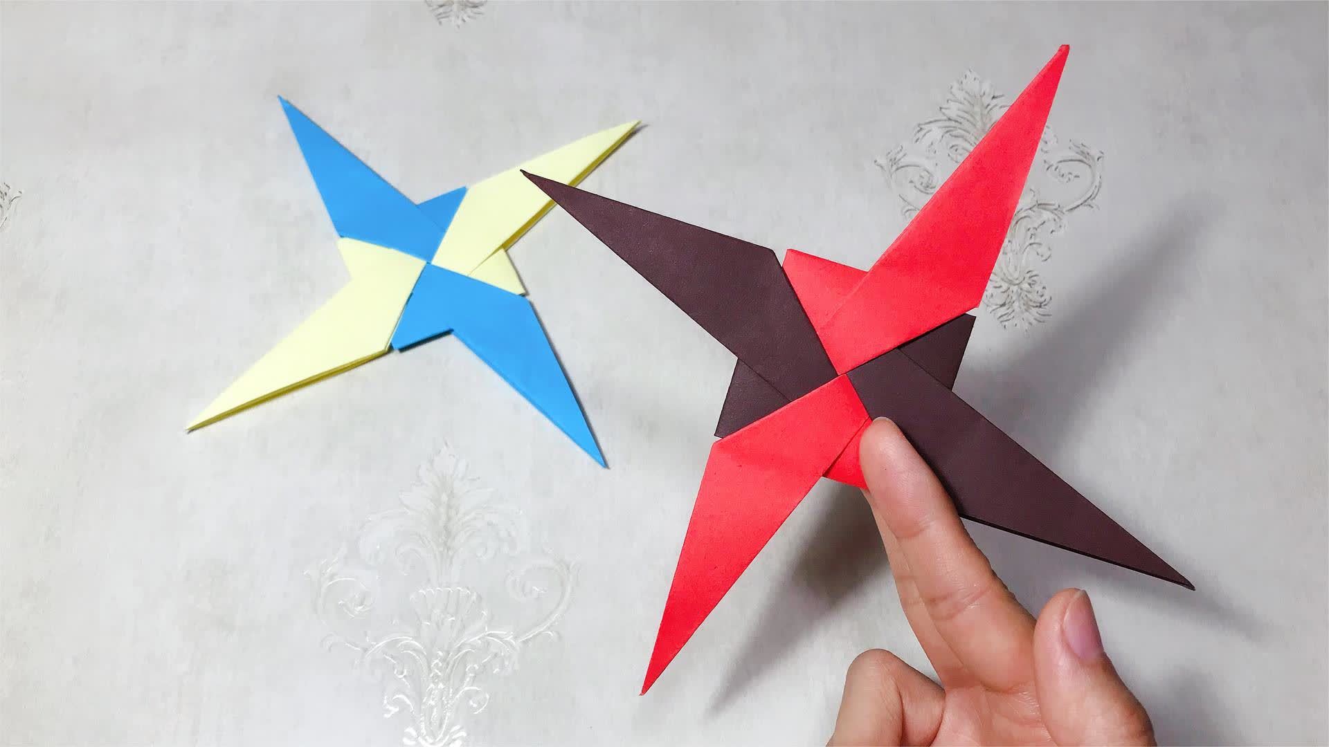 1分钟学会一款飞镖折纸,只要几个简单的步骤,儿童趣味折纸玩具