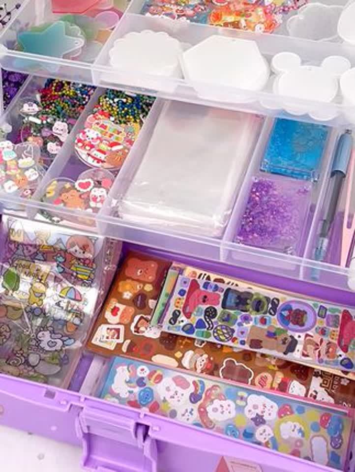 豪华版咕卡箱,数不清多少张贴纸和咕卡盘,六一礼物实现咕卡自由!#咕...