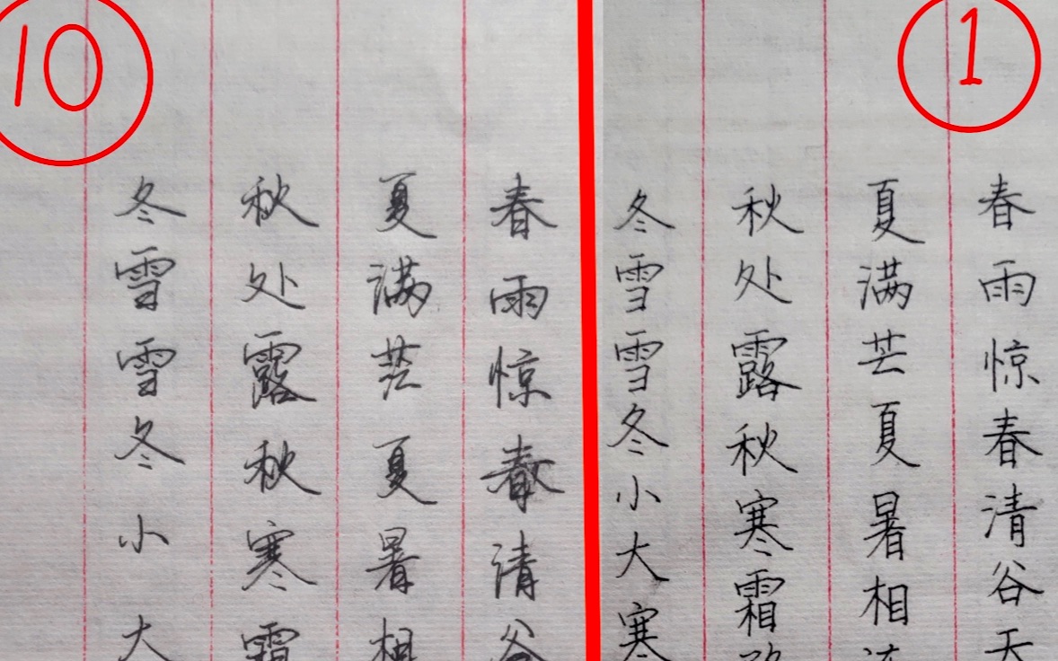 【楷书进阶行书挑战】第一阶段:1～10天