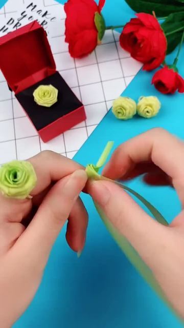 撩妹神器,棕编玫瑰花戒指#创意手工#手工#手工编织#寻找