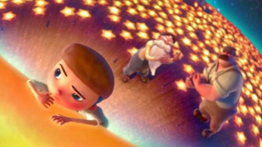 皮克斯奥斯卡创意动画,一家3个大男人,每天在月亮上扫星星