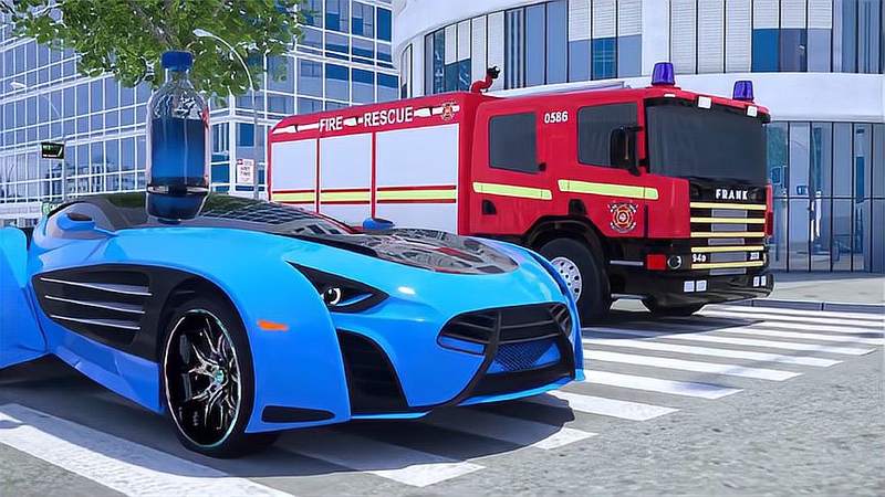 儿童汽车动画:警车喝下饮料居然变成了坏人,消防车及时发现了