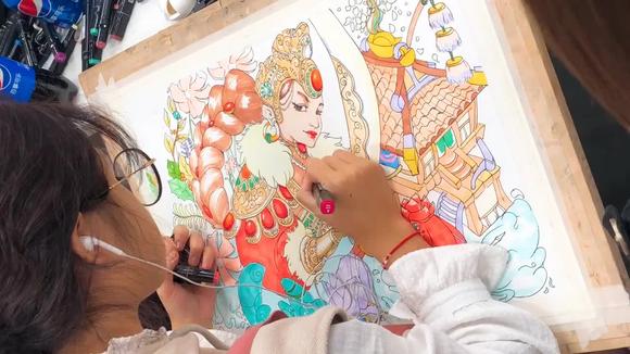 画的很兴奋ߥ�#美术设计课堂 #美术生 #动漫 #插画