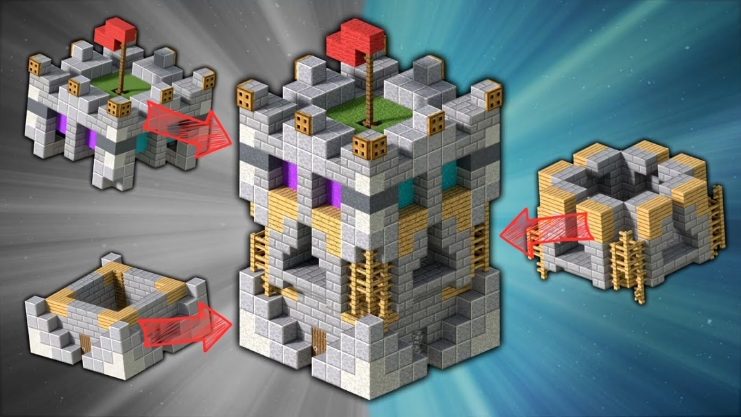 3种模式的箭塔碉堡!-我的世界建筑教室