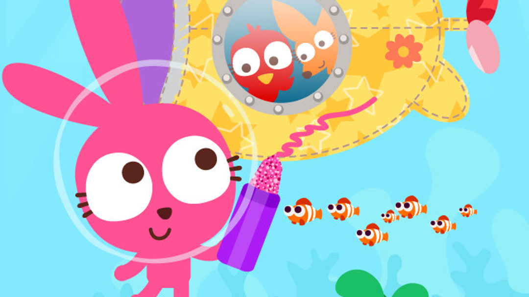 泡泡兔涂色*可爱小动物*公主画画*简笔画