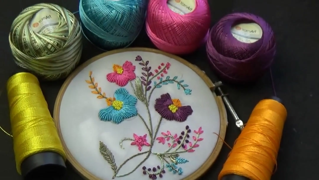 传统绣花系列,春花图案的刺绣方法,简单又漂亮(步骤2-1)