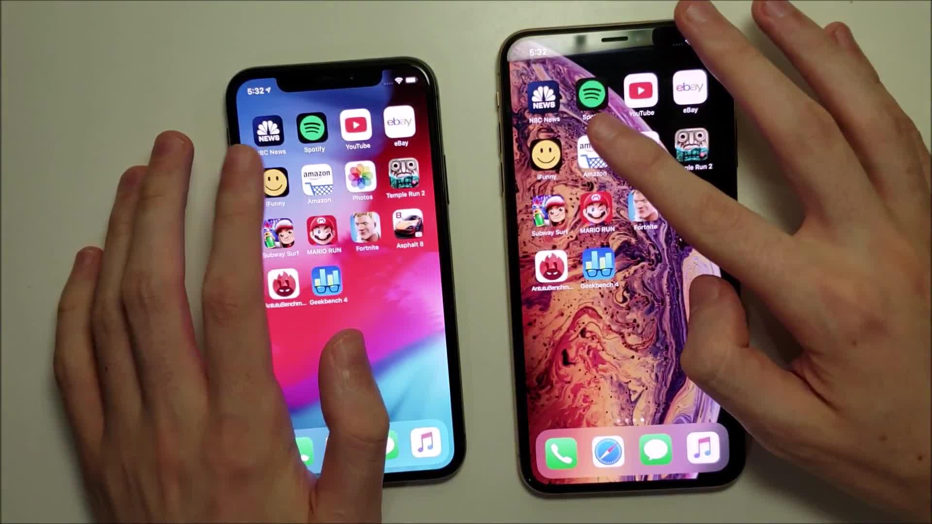 iPhone X vs iPhone XS Max Speed Test,
