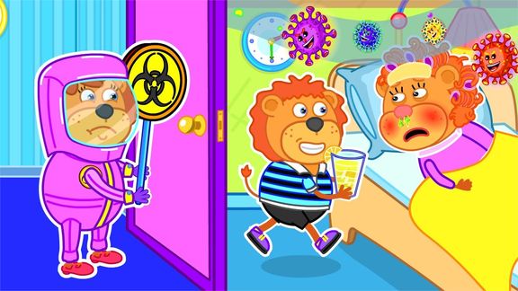 儿童动画:传染性感冒!小狮子照顾妈妈时忘带口罩,妹妹及时阻止