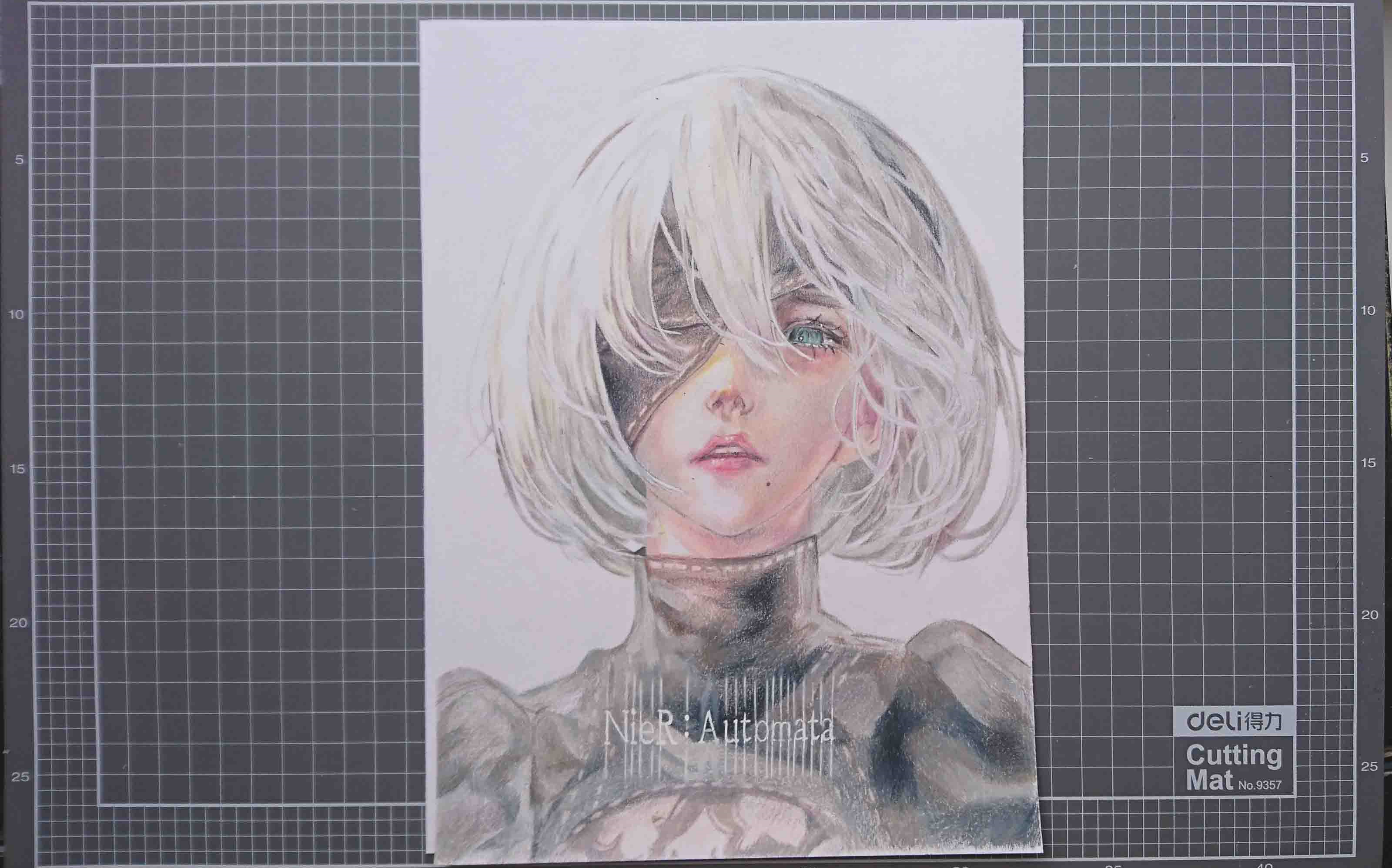 【Rin】一个学期没画画能画出什么—彩铅手绘2b小姐姐