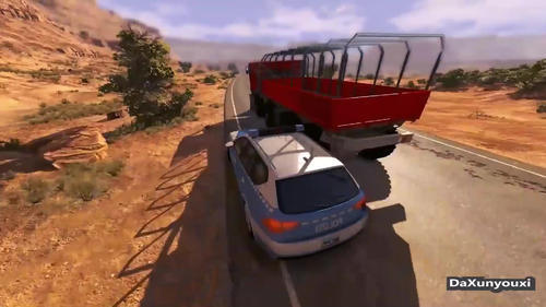 车祸模拟器:四辆警车追逐一辆货车,统统翻车了