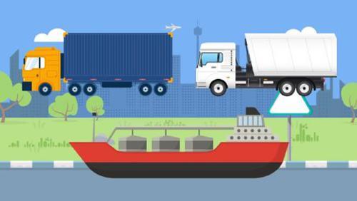 工程车动画:厢式货车、货轮、翻斗车、自卸车,儿童早教认知