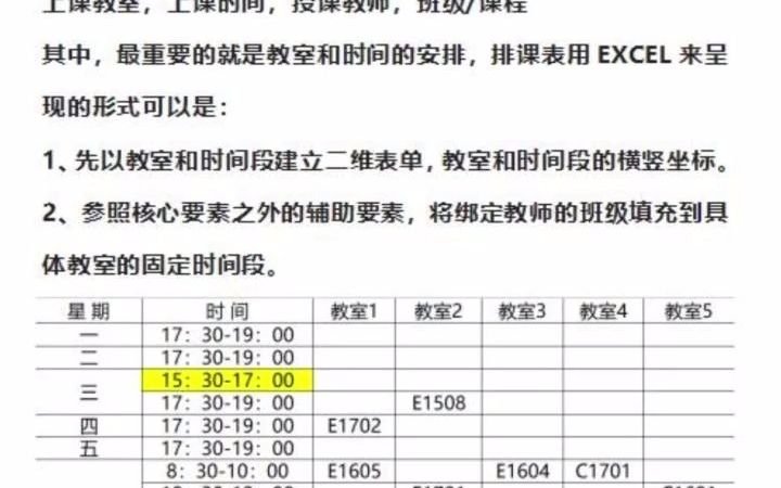 培训机构排课表的注意事项