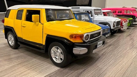 精致的迷你吉普车、皮卡车和跑车玩具
