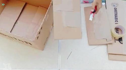 废纸箱制作一个精致柜子,简直太实用了