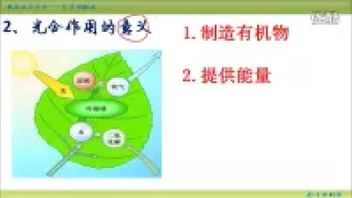 【生物大师】初中生物微课教学视频第28集:光合作用的实质