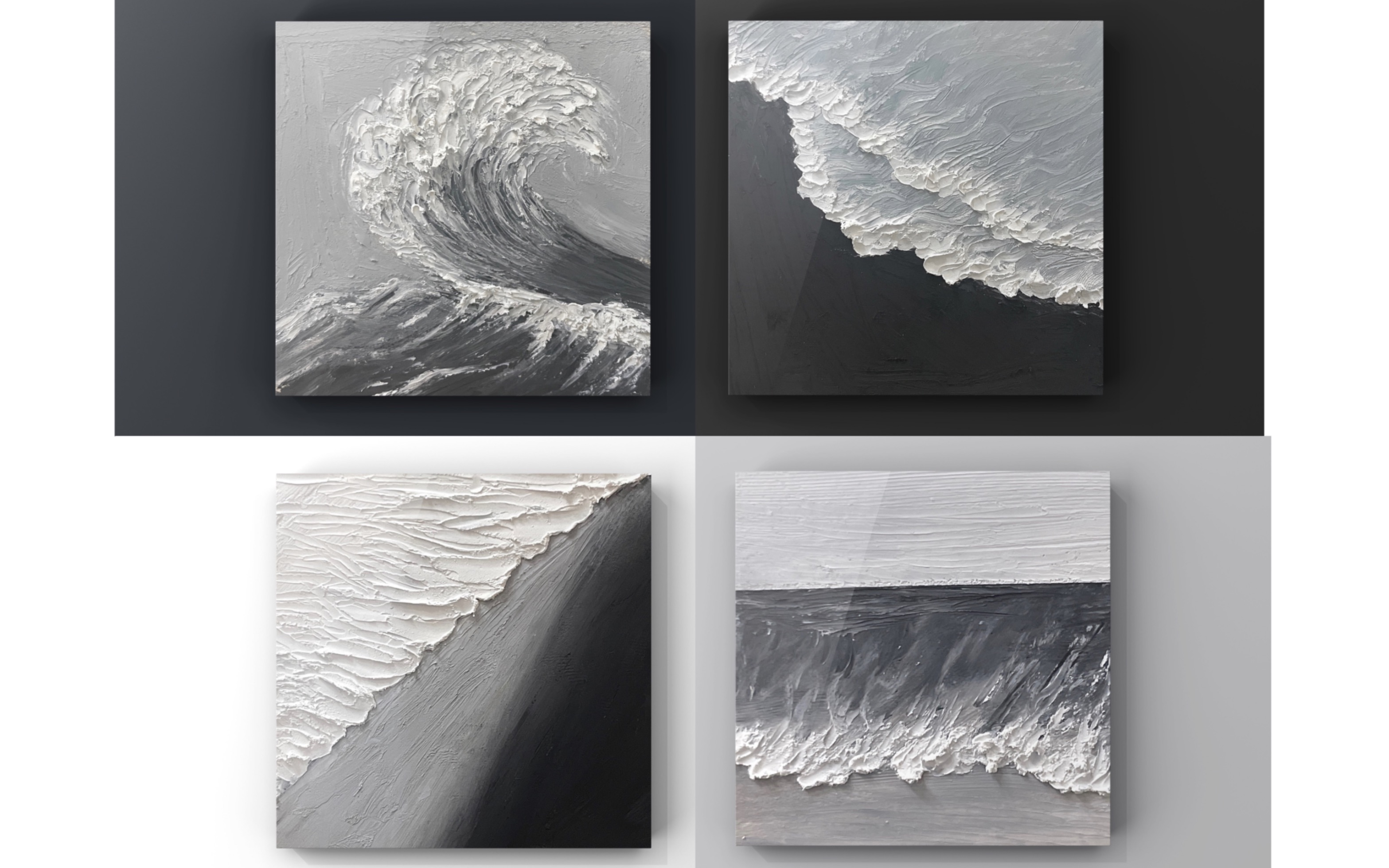 油画棒|近期经典色系黑白灰海浪合集(新手入门)视频教程在往期笔记里,...