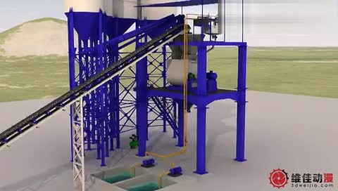 混凝土搅拌站3D动画