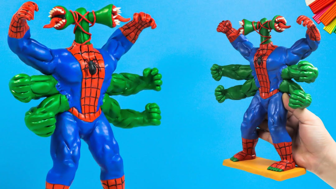   粘土手办:大型VS小型,带聚合物有黏土的绿巨人黏土教程!