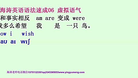 英语语法入门学习 第6部分 虚拟语气