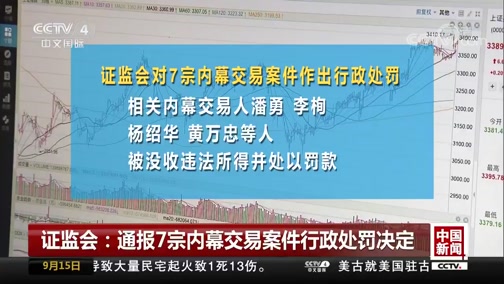 [中国新闻]证监会:通报7宗内幕交易案件行政处罚决定
