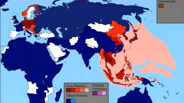 第二次世界大战:欧洲、太平洋战场势力版图变化图,纳粹这么强?
