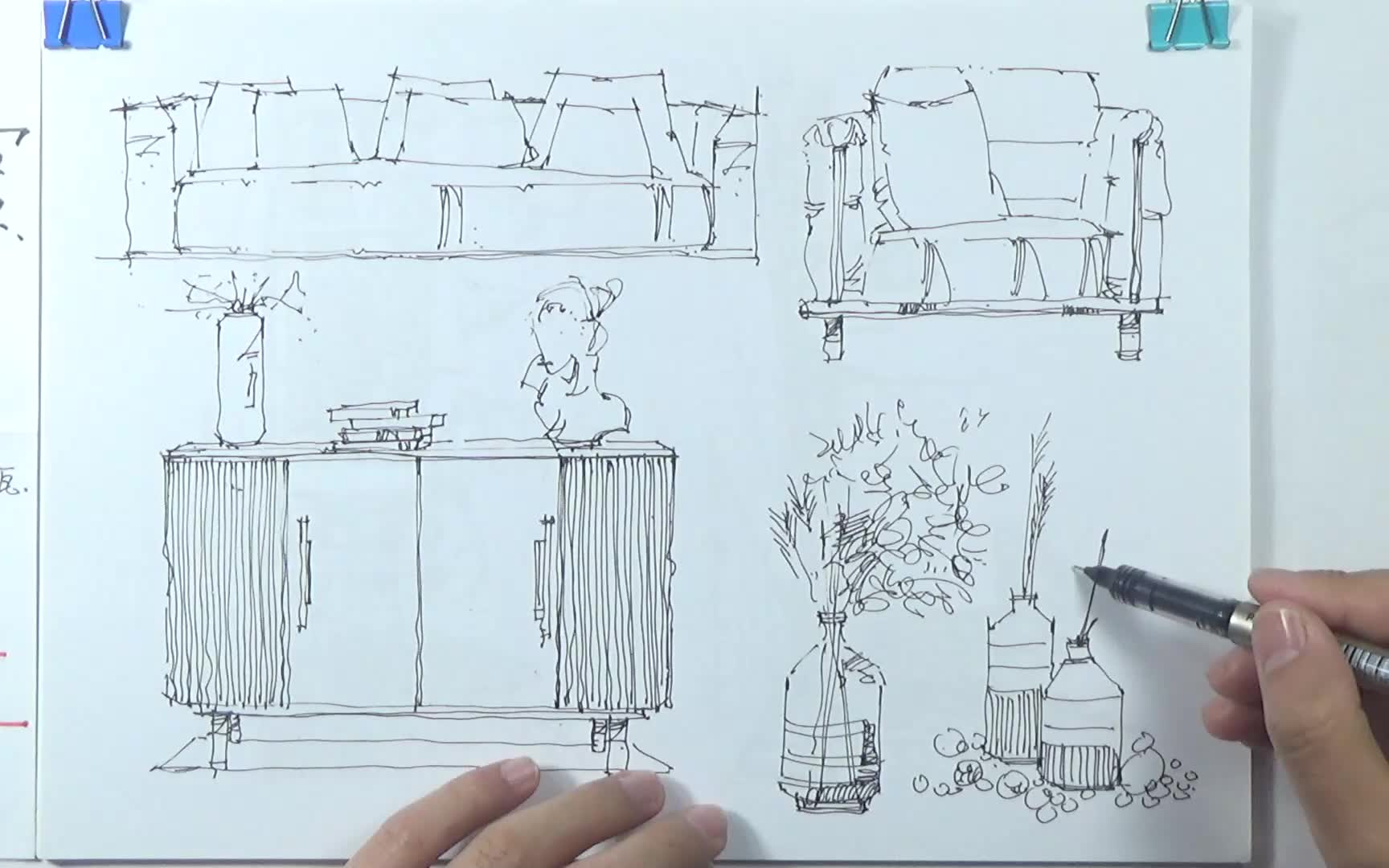 2021-2-15-9-室内设计手绘快速表达-自学手绘视频练习讲解-千羽手绘...