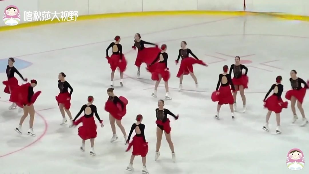 俄罗斯不愧是滑冰强国!16个女孩的冰上舞蹈如此精彩