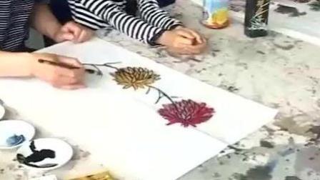 美术老师给青少年讲解示和范水墨画画法第十部分