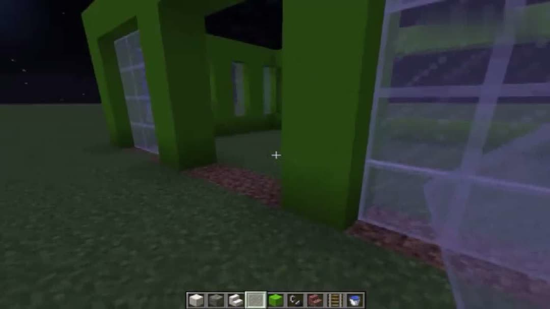 我的世界:别墅正面我们放上白色的染色玻璃看看效果