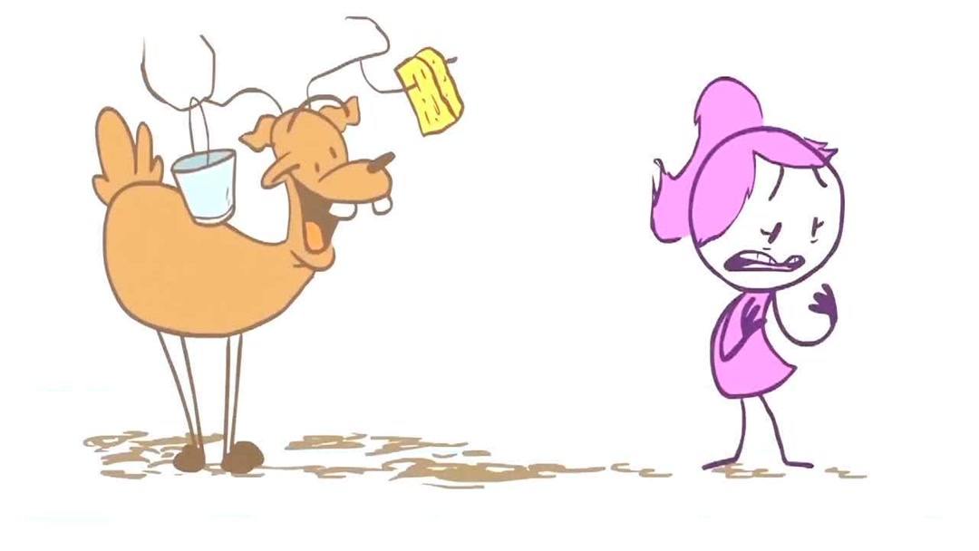 搞笑铅笔动画,女厨师的厨房被动物们搅的天翻地覆