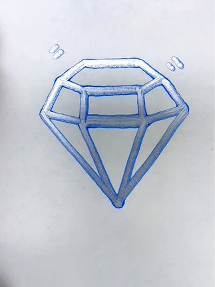 用6个v画钻石,超级简单,跟我学起来#儿童简笔画 #亲子简笔画 #育儿...