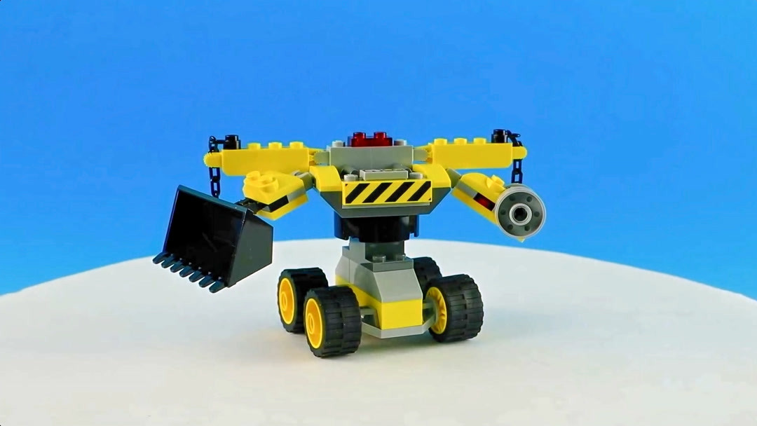 创意玩具秀:乐高积木玩具动画,挖掘机机器人拼装!