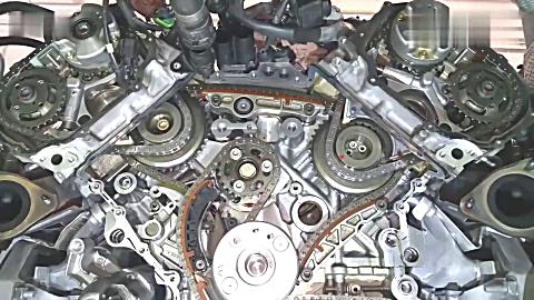 汽车发动机链条传动结构,一个动画看明白如何运行?