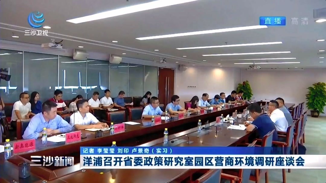洋浦召开省委政策研究室园区营商环境调研座谈会
