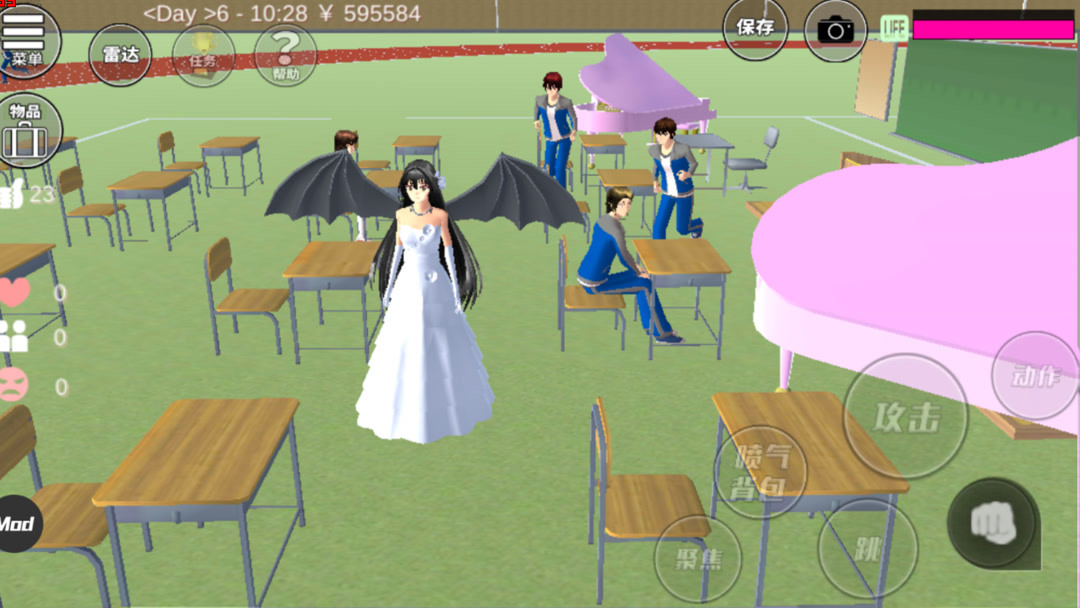 樱花校园模拟器:在操场上课教程,跑步的学生还能来弹钢琴上课!