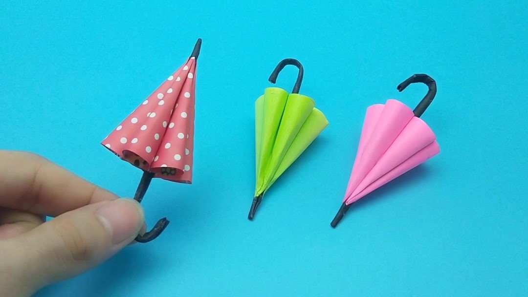 漂亮的立体雨伞折纸新做法,简单易上手,女学生最喜欢的手工