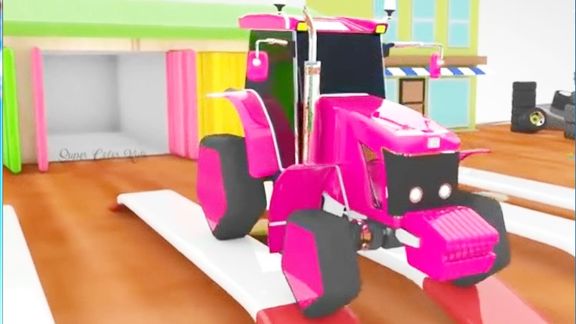 汽车动画:帮助小汽车换上各种形状的积木车轮