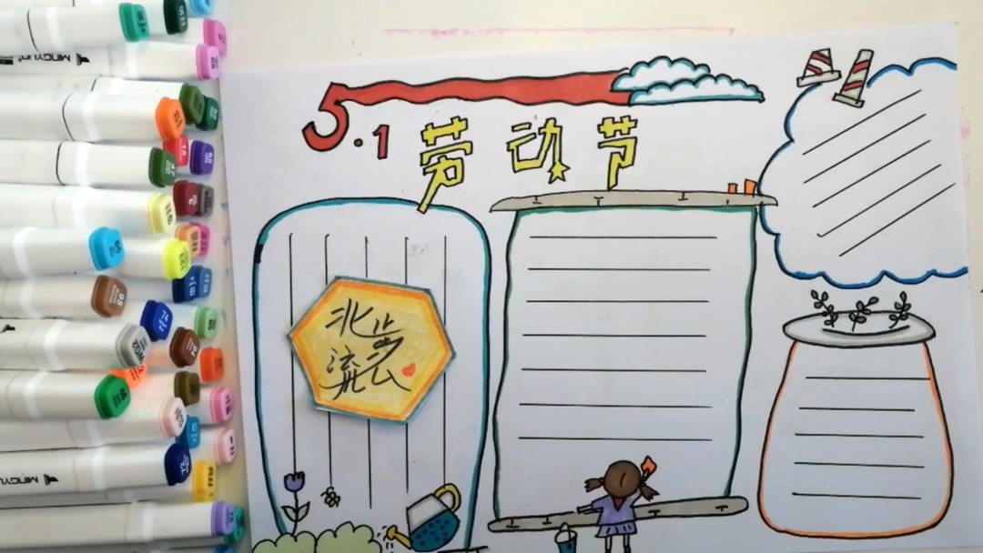 五一劳动节手抄报,轻松学会画一幅简单漂亮的五一手抄报