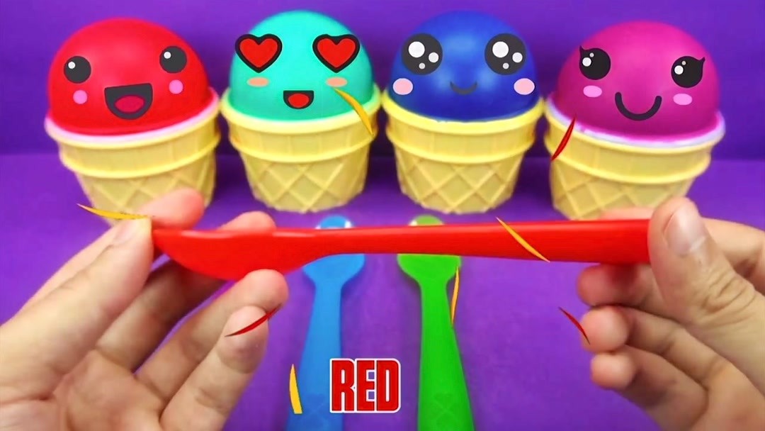 幼儿早教启蒙,彩色冰激凌认识颜色,幼儿动画视频