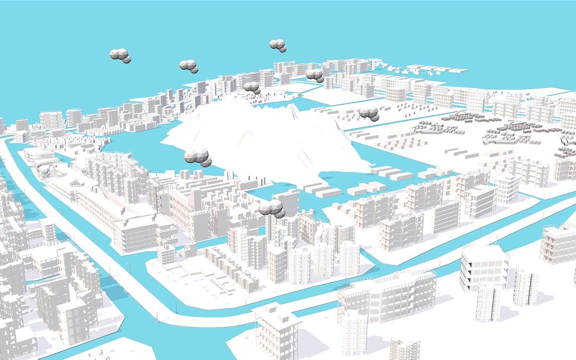 C4D 白模城市建筑
