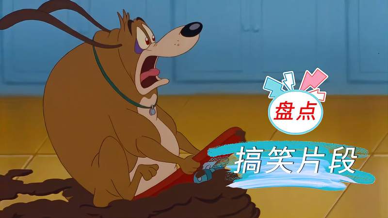 猫和老鼠:盘点搞笑片段,小狗玩滑板居然撞破家具,这下完蛋了