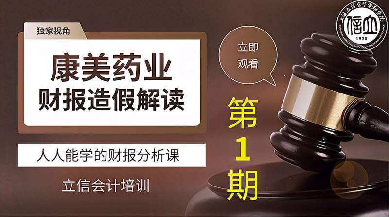 康美药业财务造假深度解读(1)课程导入