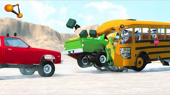 高速行驶的车辆正面碰撞 车越大占优势 拟真车祸模拟