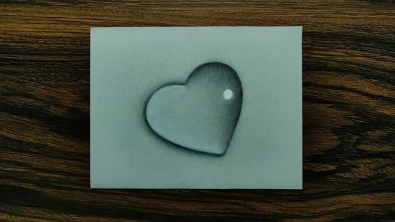 【手绘】用铅笔画如水滴般的心形