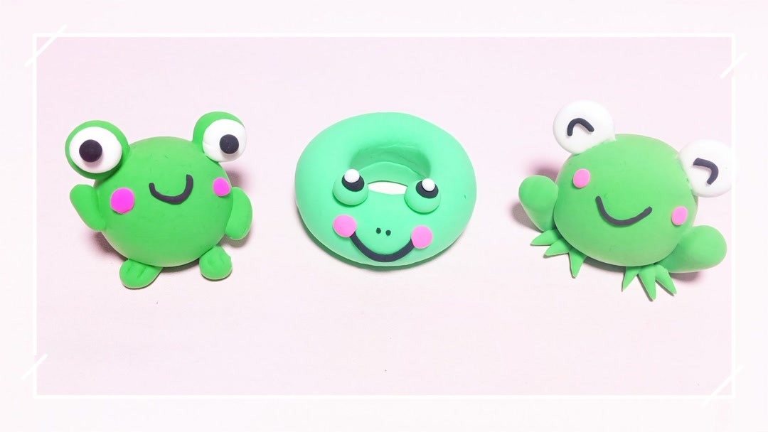 超轻粘土:可爱动物甜甜圈教程,超鸡简单的小青蛙