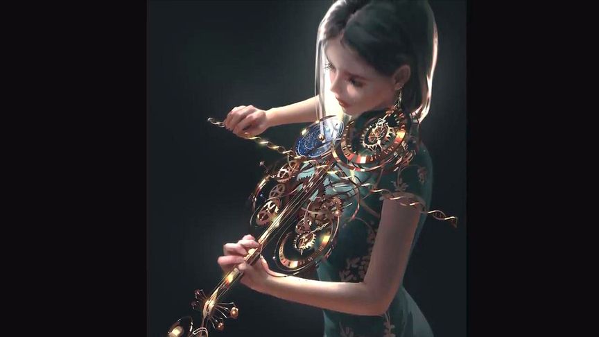 国人插画大神WLOP绘制一个旗袍美女的过程(PS)!光影表现太棒了
