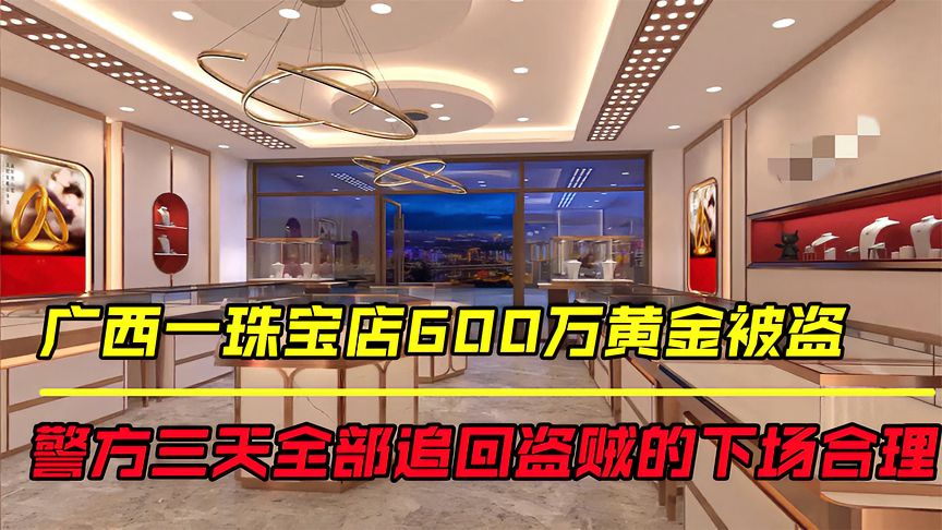 广西一珠宝店600万黄金被盗,警方三天全部追回,盗贼的下场合理